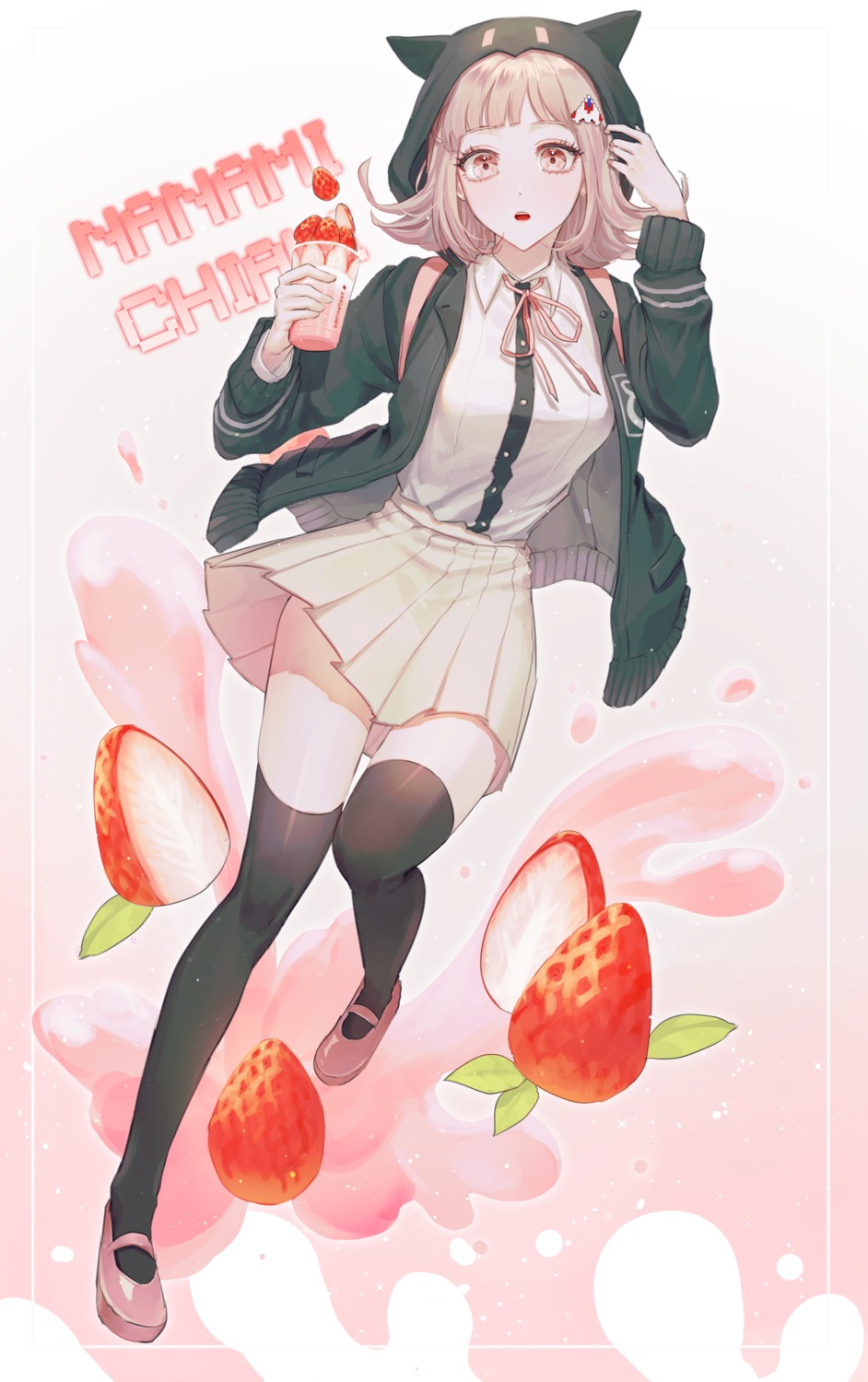 mmo (mmo omm938) dangan-ronpa dangan-ronpa 2 nanami chiaki seifuku skirt lift thighhighs ...